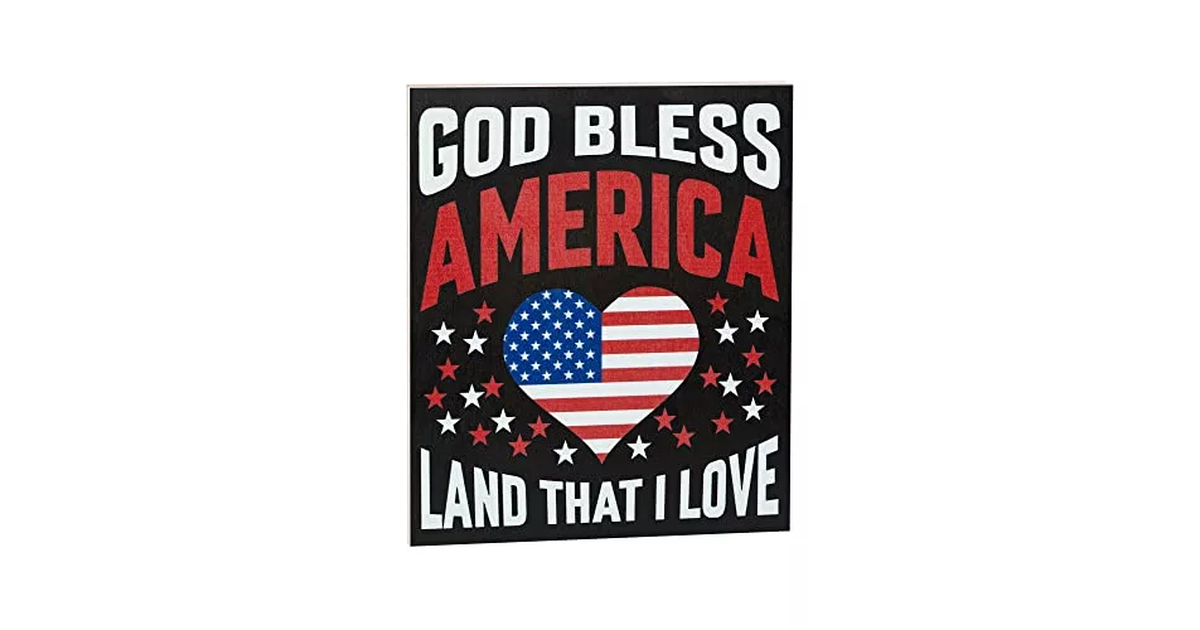 Made In USA | God Bless America Wooden Sign