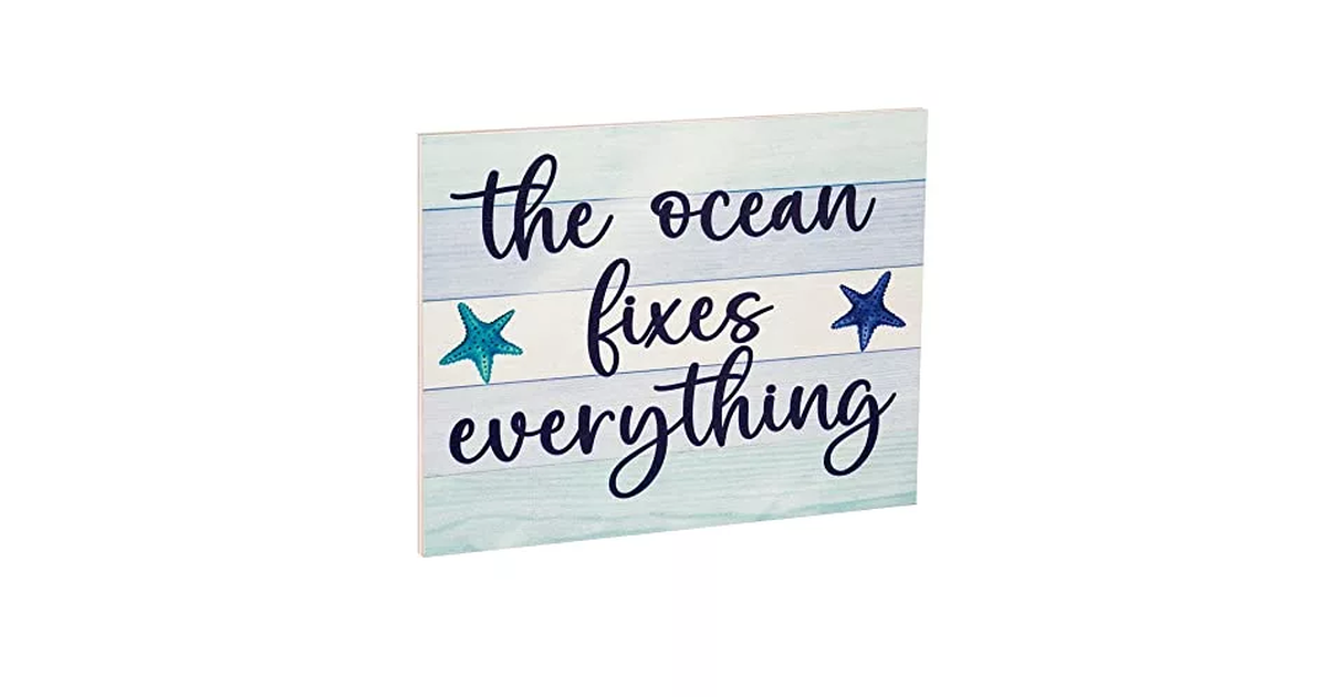 Made In USA | The Ocean Fixes Everything Wooden Sign