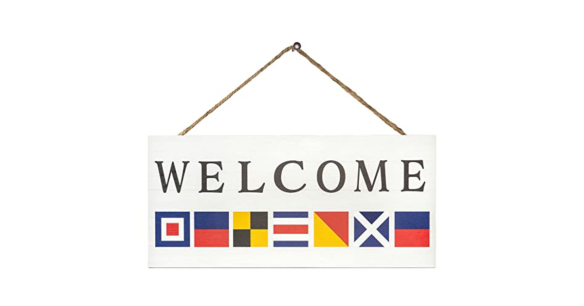 Made In USA | Welcome Sign Nautical Wooden Sign