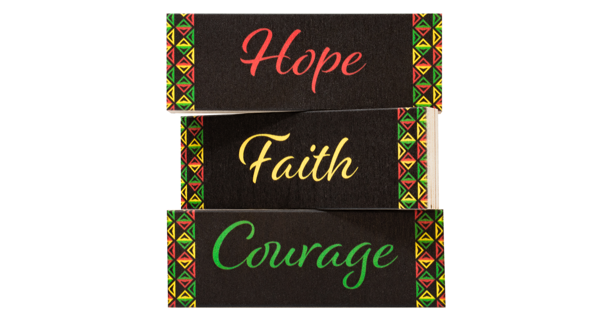 Made In USA | Hope Faith Courage™ 3 Piece Wooden Block Set