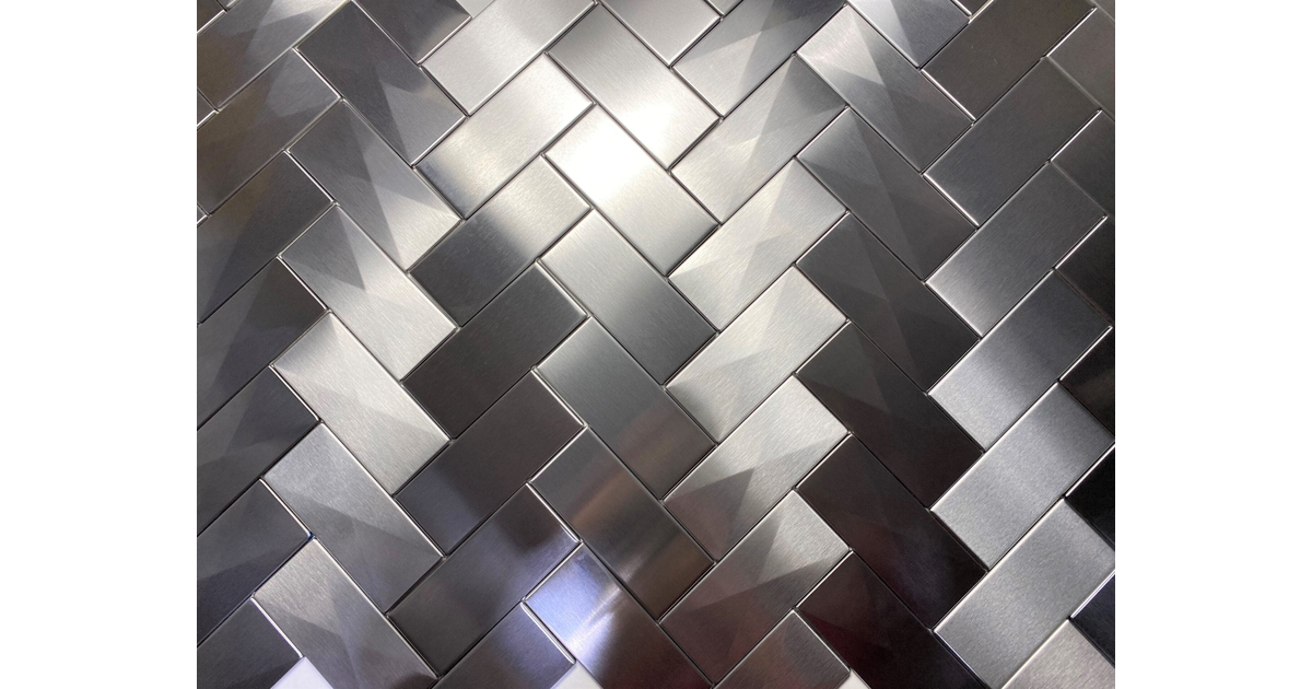 Made In USA | 2.5"x 6" 3D Prism Stainless Steel Subway Tile