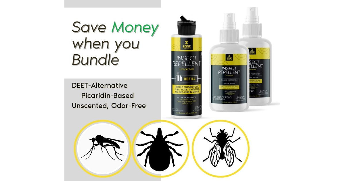 Made In USA | Zone Protects Unscented Insect Repellent Spray 2 Pack ...