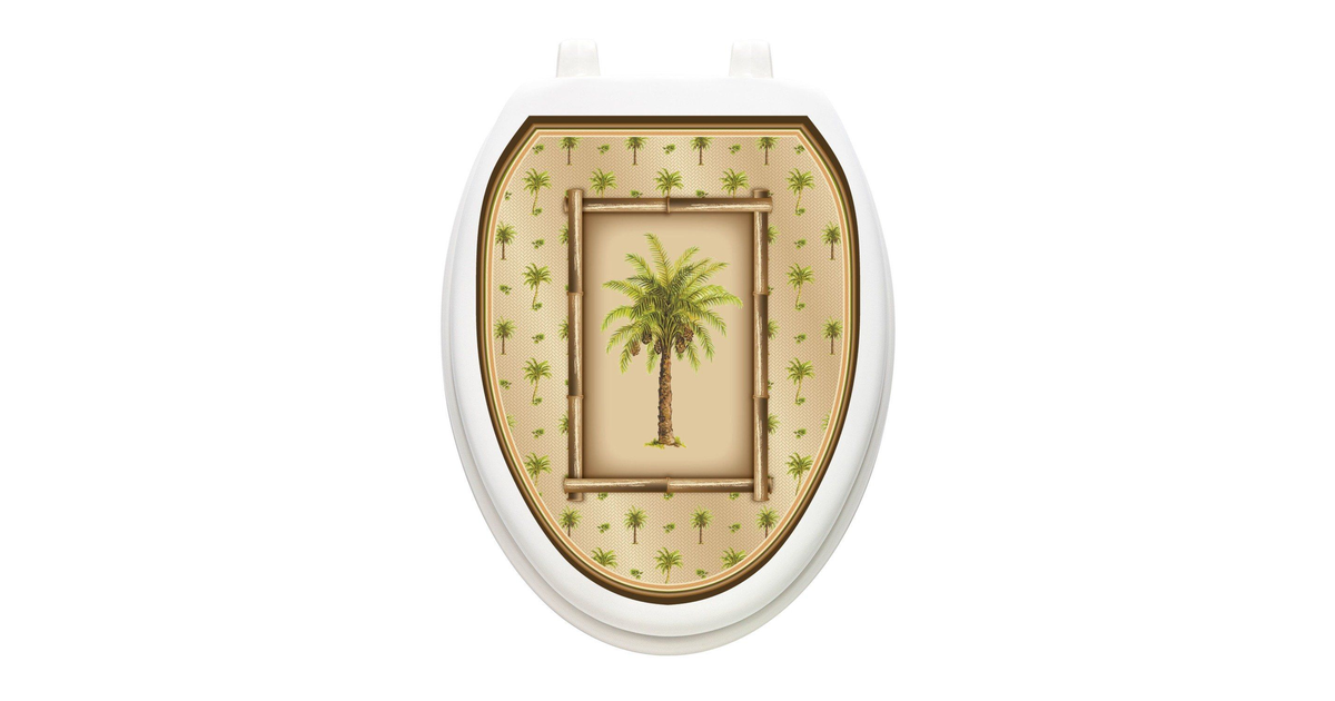 Made In USA | Bahamas Breeze Palm Tree Toilet Tattoos, Toilet Seat Decal