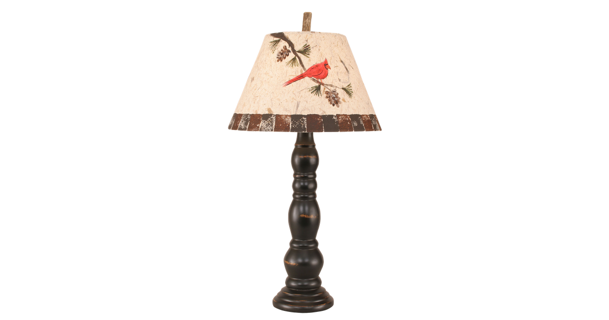 Made In USA | Distressed Black Sectioned Candlestick Table Lamp w ...