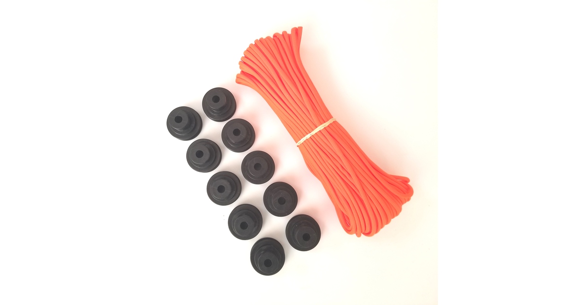 Made In USA | Tarp Buddy 10 Pack with 100 feet of Orange Para (550) Cord
