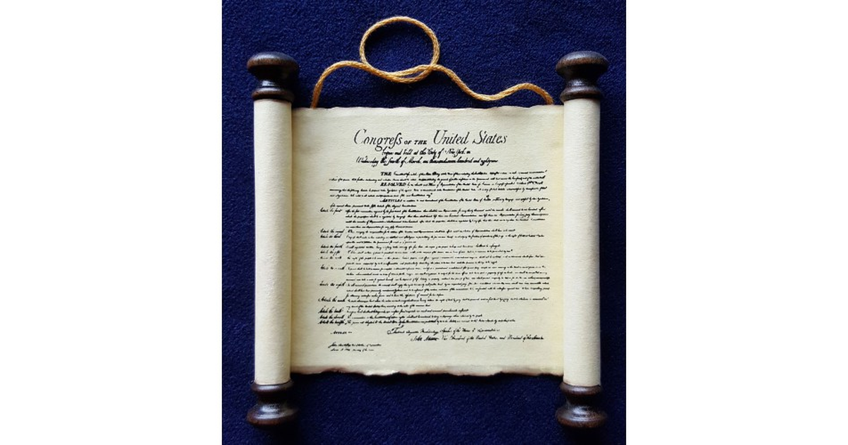 Made In USA | Bill of Rights Scroll Ornament