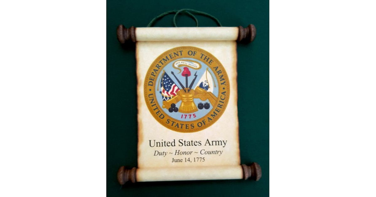 Made In USA | Army Scroll Ornament