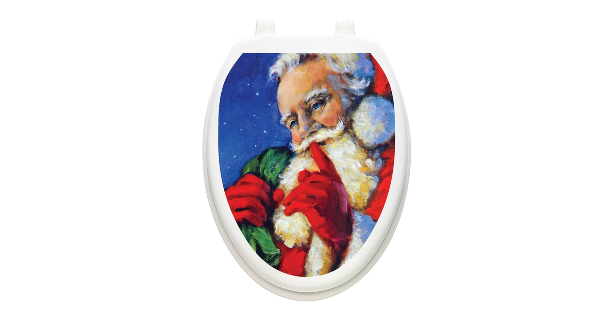 Made In USA | Secret Santa Toilet Tattoos,Toilet Seat Decal