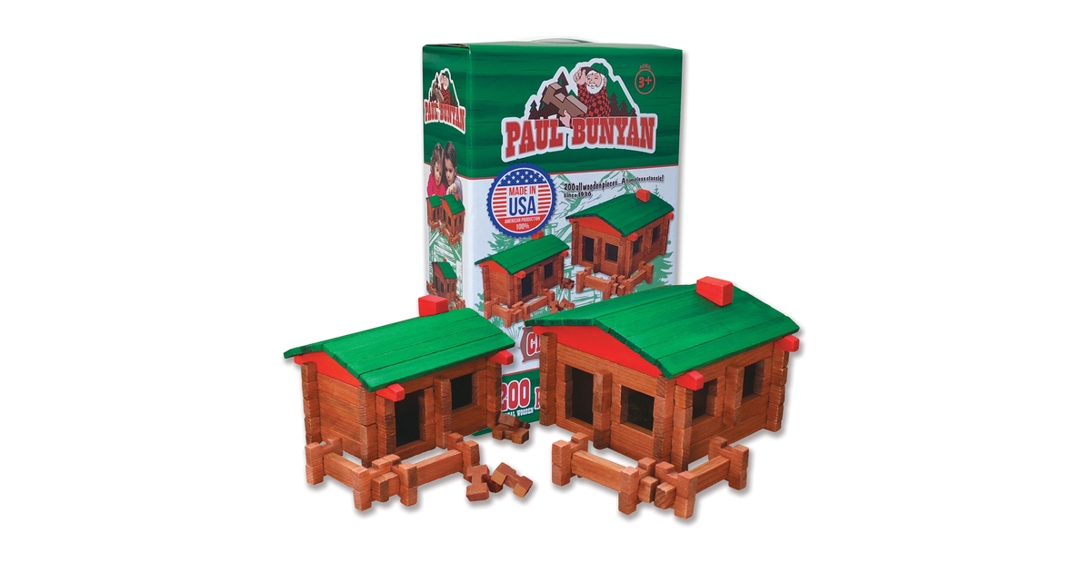 Made In USA | Paul Bunyan 200 pc Deluxe Building Set