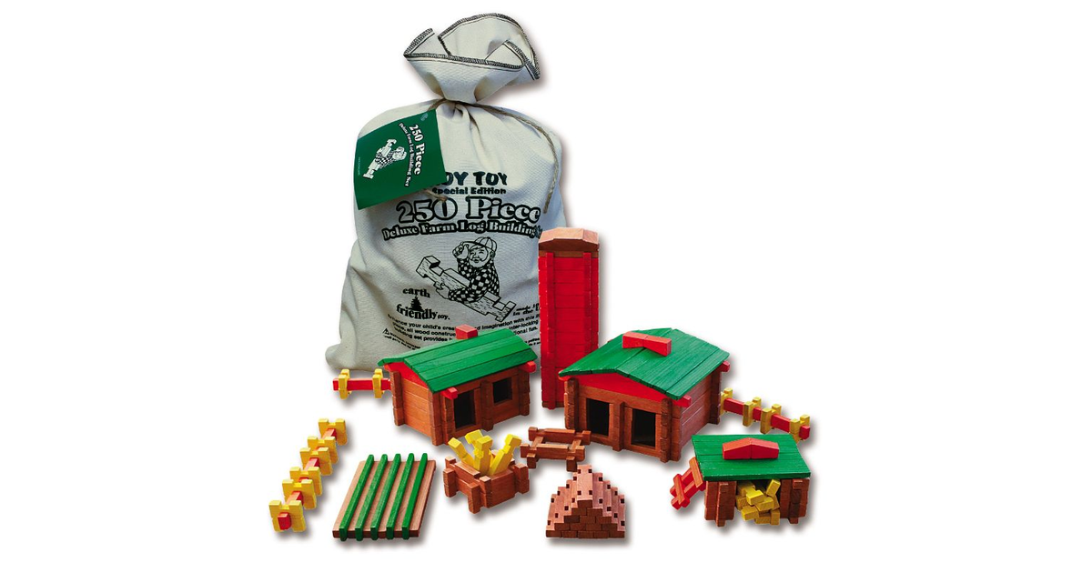 Made In USA | Roy Toy Deluxe Farm Building Set, 250 pcs