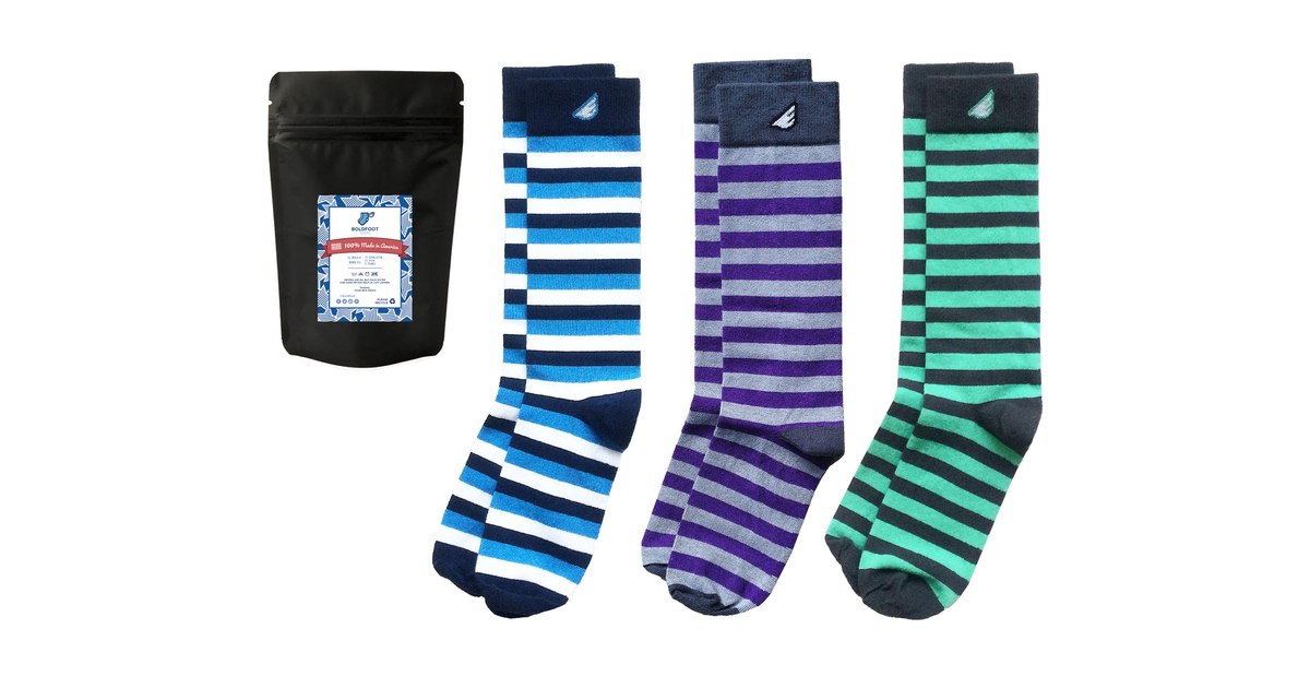 Made In USA | "Jailbird" Stripe Gift 3-Pack Socks. American Made Gift ...
