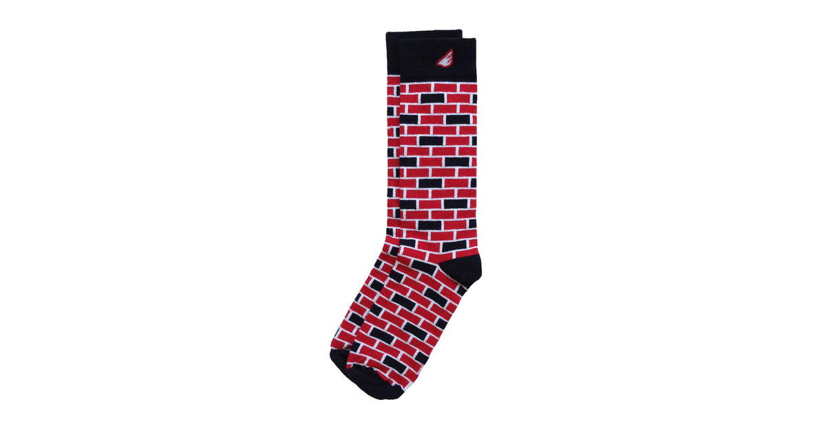 Made In USA | Bricklayer - Red & Black. American Made Dress / Casual Socks