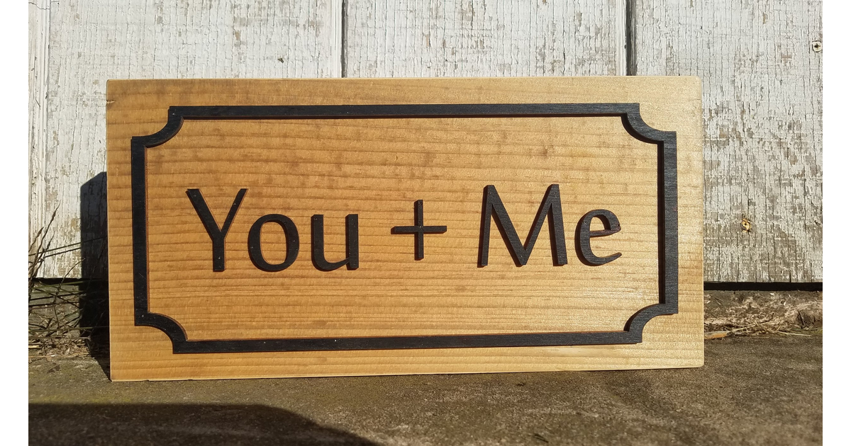 Made In USA | 6" x 12" Wooden Sign You and Me Couples Decor
