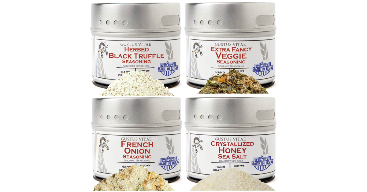 Made In USA | Extra Fancy Gourmet Seasonings & Salts Collection | Set of 4