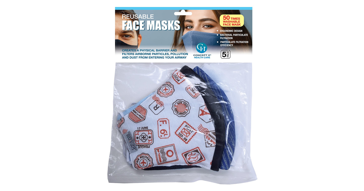 Made In USA | Face Masks - Pack of 5 - Assorted Varieties - Washable ...
