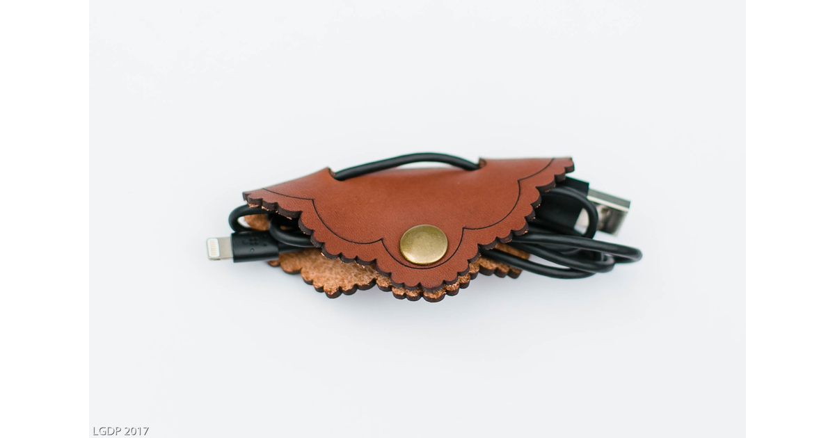 Made In USA | K & R Creative - Genuine Leather Cord Taco, Cord Organizer