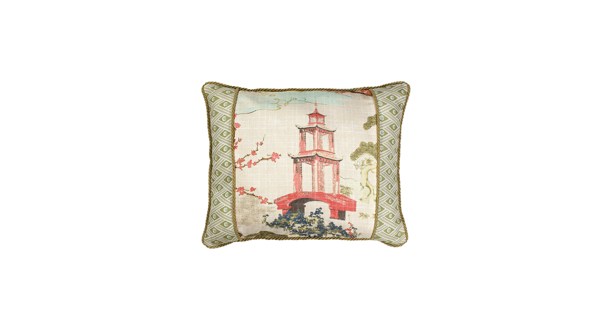 Made In USA | Zen Linen Breakfast Pillow with Accent Bands