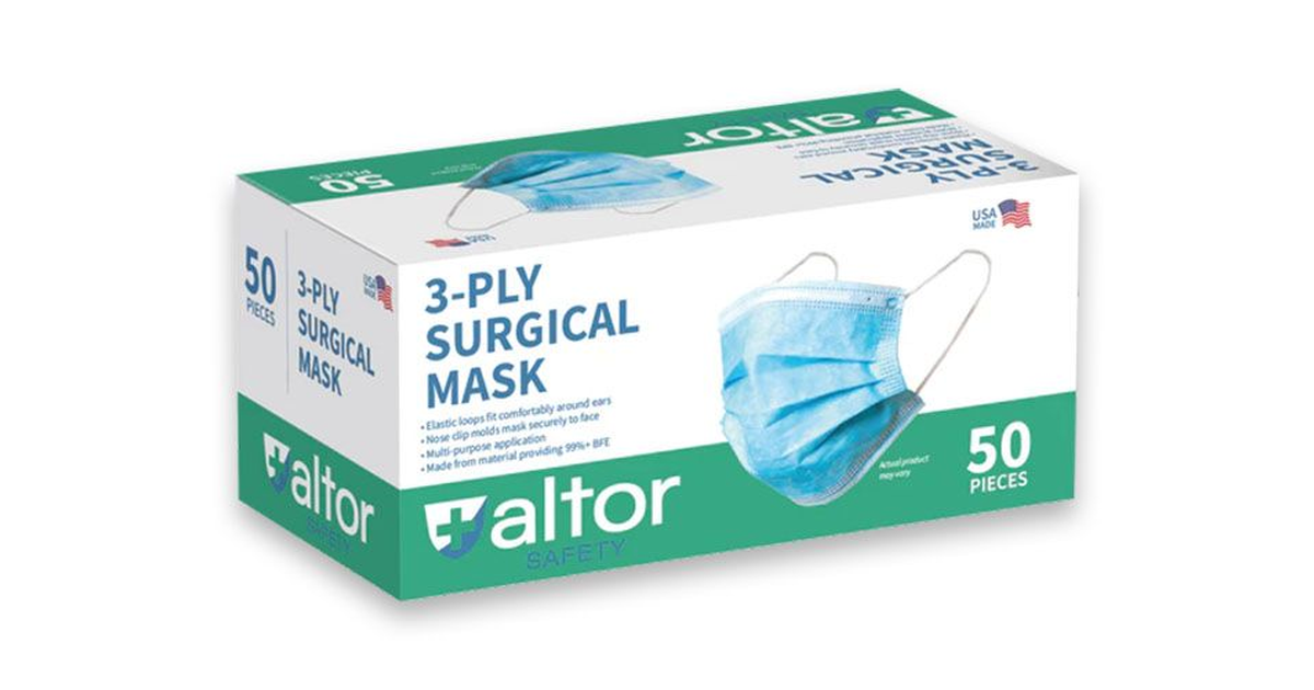 Made In USA | 3Ply ASTM Level 2 Surgical Mask with No Nose Wire