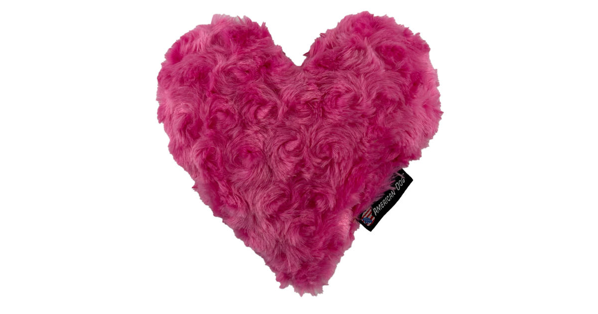 Made In USA | LUCKY DOG $7 Pink Heart Plushie