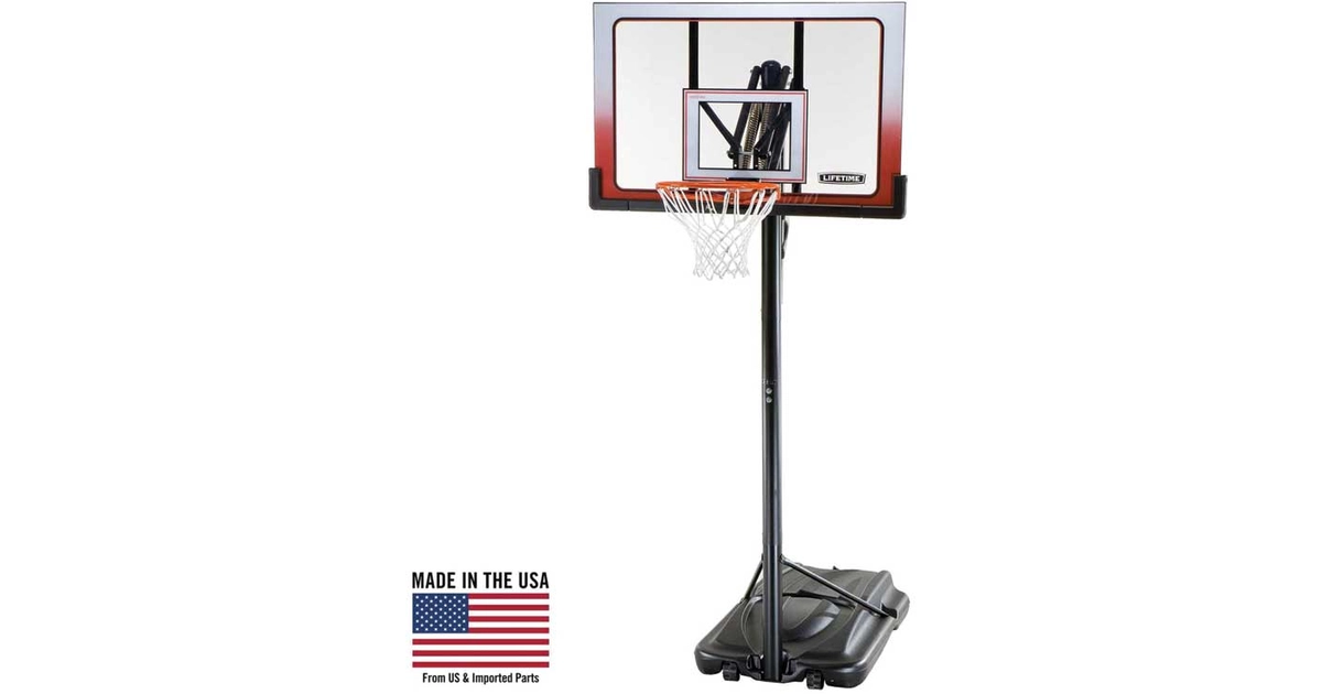 Made In USA | 52-Inch Adjustable Portable Basketball Hoop, Shatterproof ...