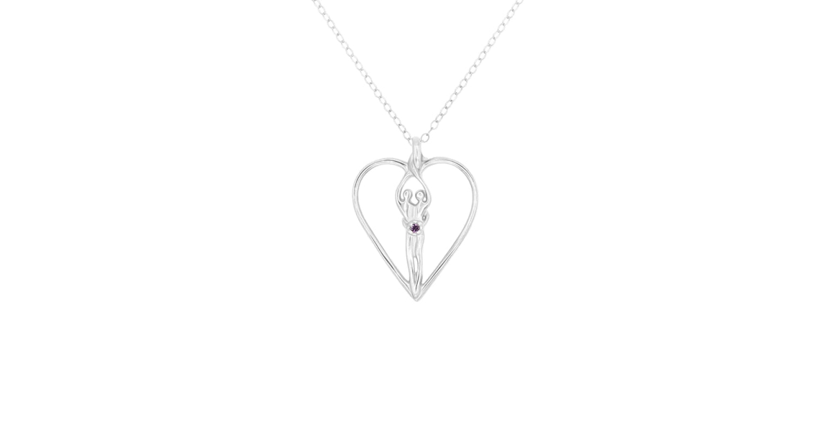 Made In USA | Medium Soulmate Heart Necklace, .925 Genuine Sterling ...