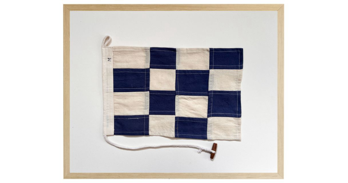 Made In USA | Nautical Flag N in Navy and White Checkered