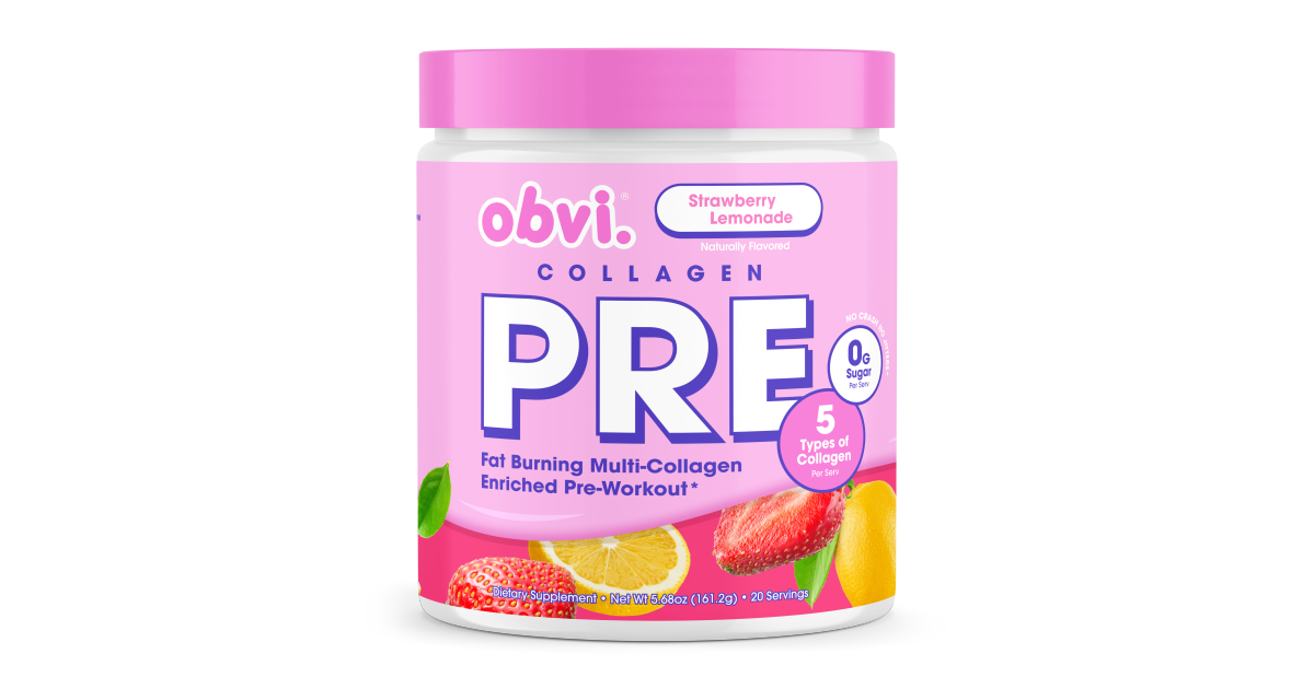 Made In USA | Obvi Pre Workout+Collagen- Strawberry Lemonade
