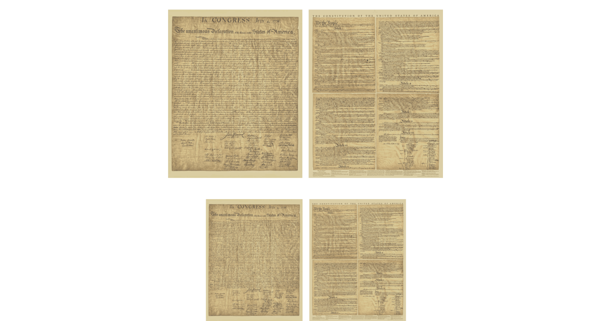 Made In USA | Ohman Declaration & Constitution Reprints. 4 Prints Per ...