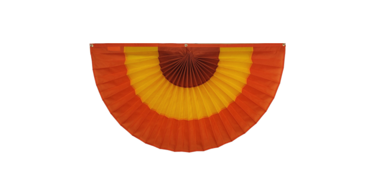 Made In USA | Nylon Fall/Autumn Flag Bunting- Rust/Yellow/Orange