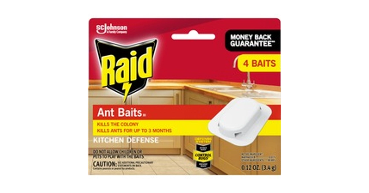 Made In USA | Raid Ant Baits - Red - 4 Count