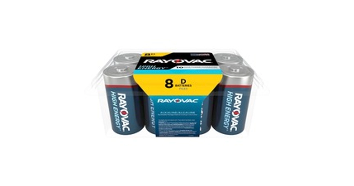 Made In USA | Rayovac Alkaline D Batteries - 8 Pack