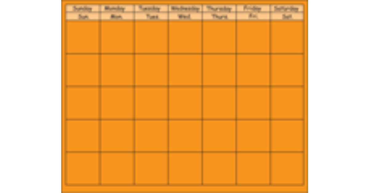 Made In USA | SHAPES ETC. Horizontal Calendar - Orange