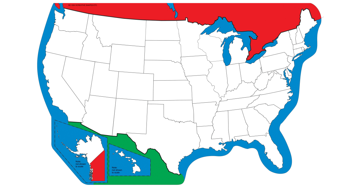 Made In USA | SHAPES ETC. Unlabeled U.S.- Practice Maps