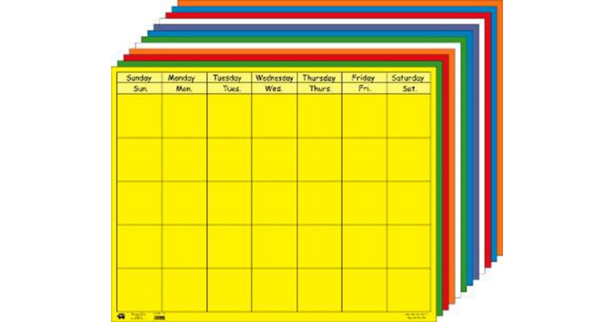 Made In USA | SHAPES ETC. Horizontal Calendar - Set of 12