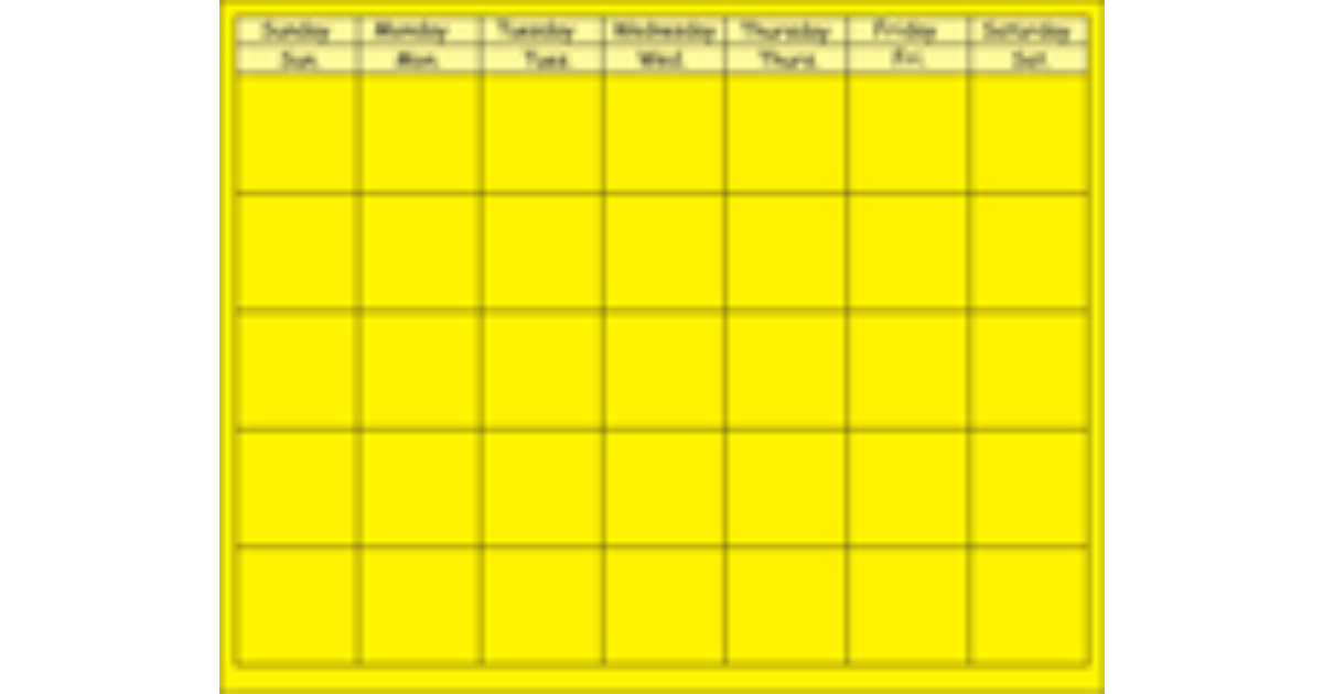 Made In USA | SHAPES ETC. Horizontal Calendar - Yellow