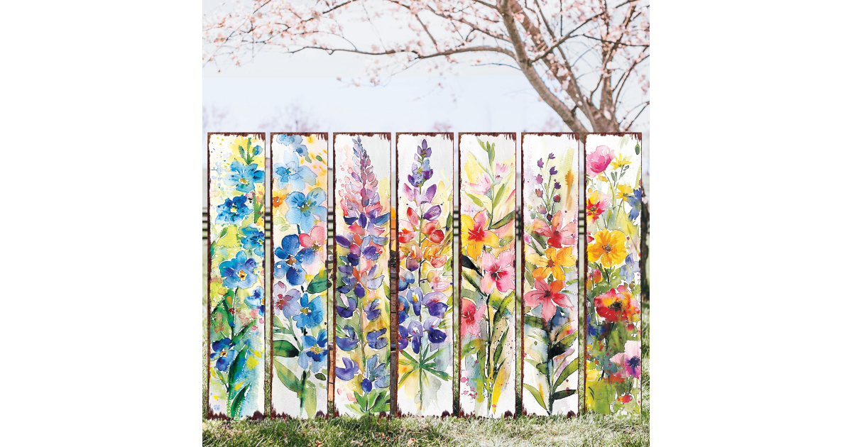 Made In USA | Spring Wildflowers Porch Sign | Playful Watercolor Front ...