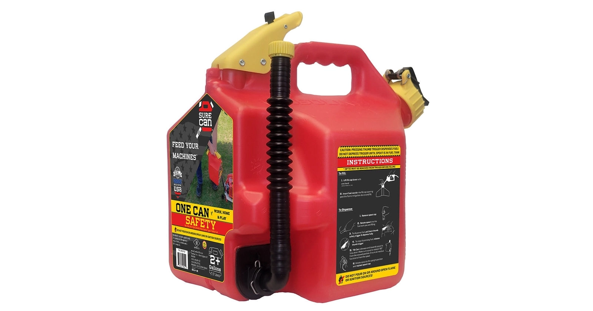 Made In USA | SureCan 2+ Gallon Type II Safety Gas Can