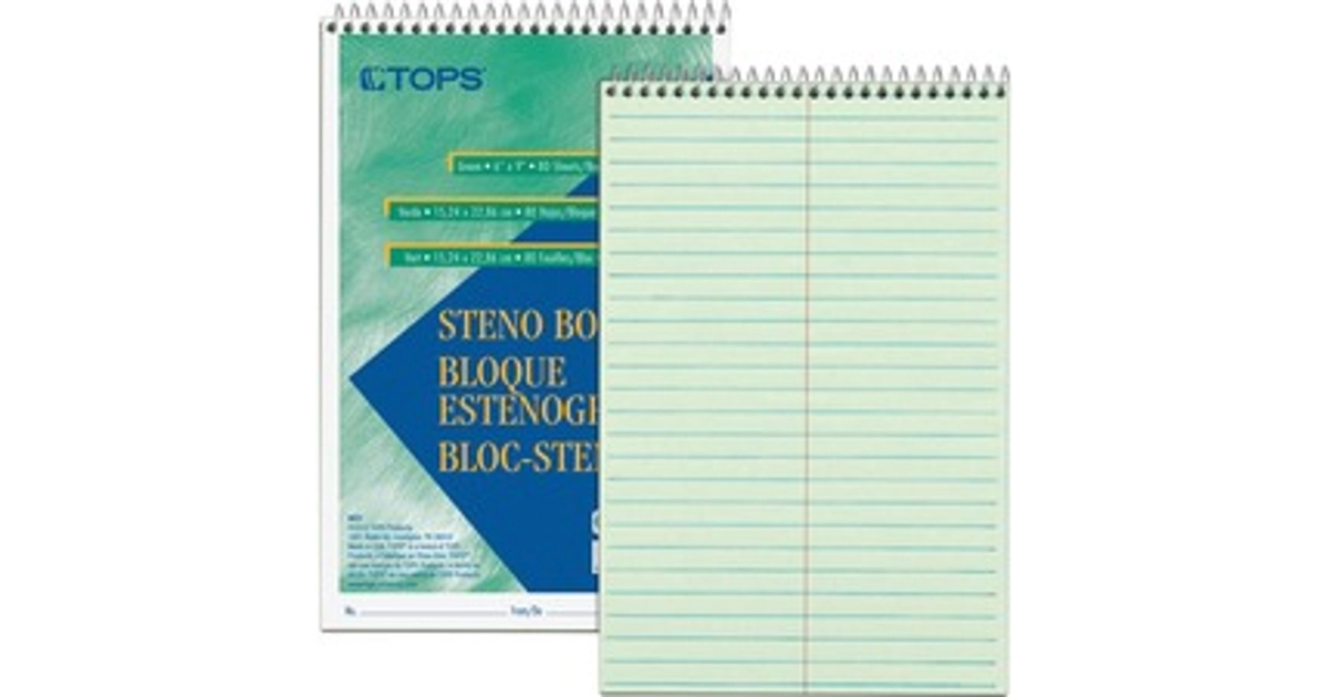 Made In USA | TOPS 80-Sheet Steno Book - 6" x 9", Wire Bound, Gregg ...