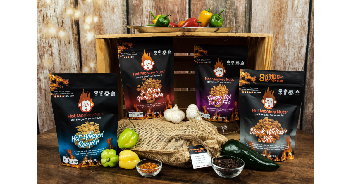 Made In USA | The Pepper-Head Nut Sack - Spicy Roasted Peanuts (4 Pack)