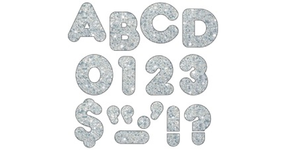 Made In USA | Trend 4" Silver Sparkle Uppercase Letters Set - 50 ...