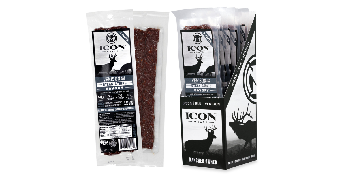 Made In USA | Venison & Beef Steak Strips - 2 oz - 2 pack - Savory