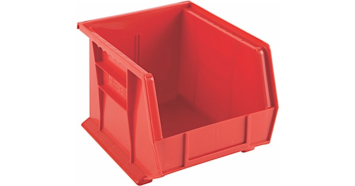 Made In USA | Medium Red ABS Parts Bins, 6-Pack