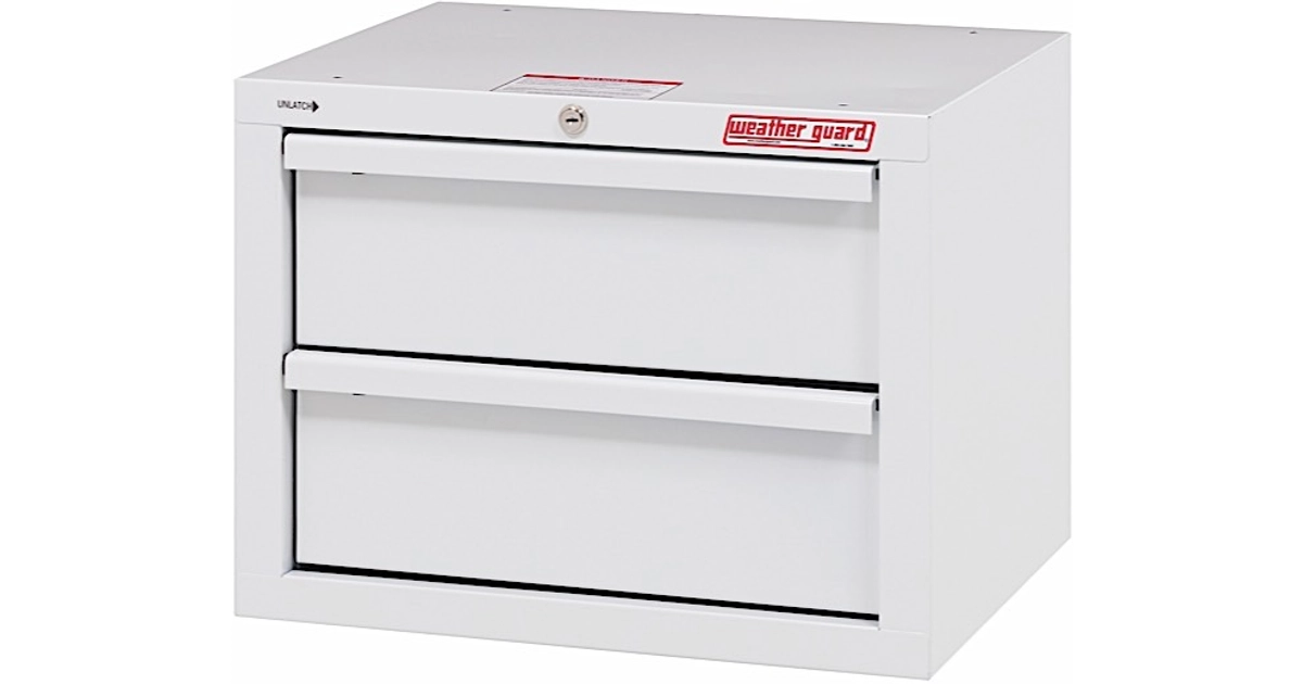 Made In USA | Two-Drawer Secure Steel Van Storage Module, White