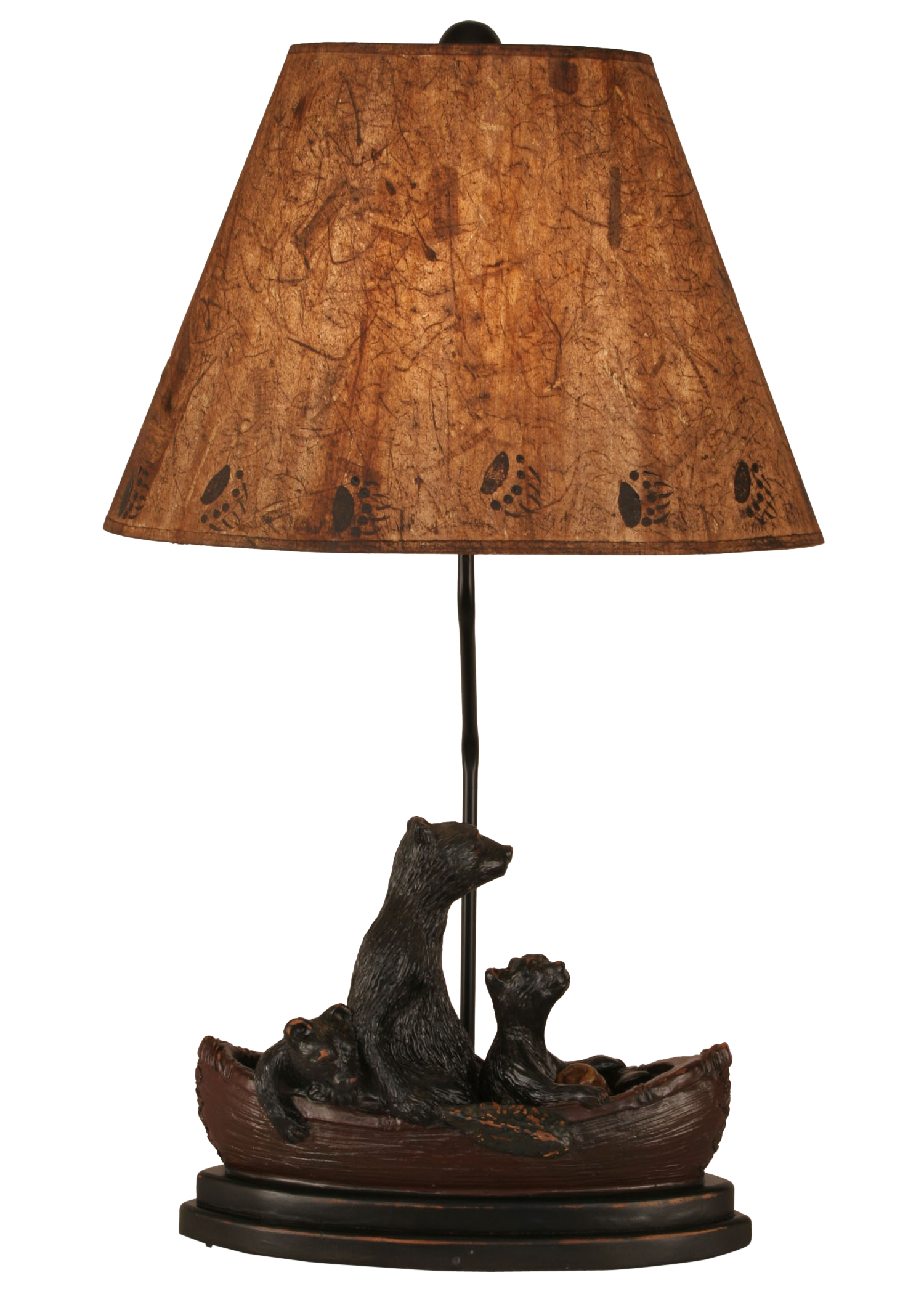 Made In the USA | Bear Family in Canoe Table Lamp