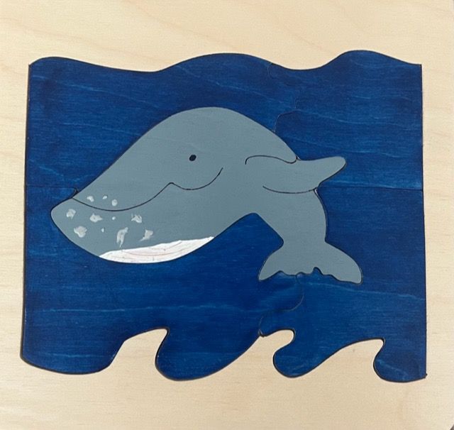 Made In the USA | Wooden Picture Puzzle of a Whale
