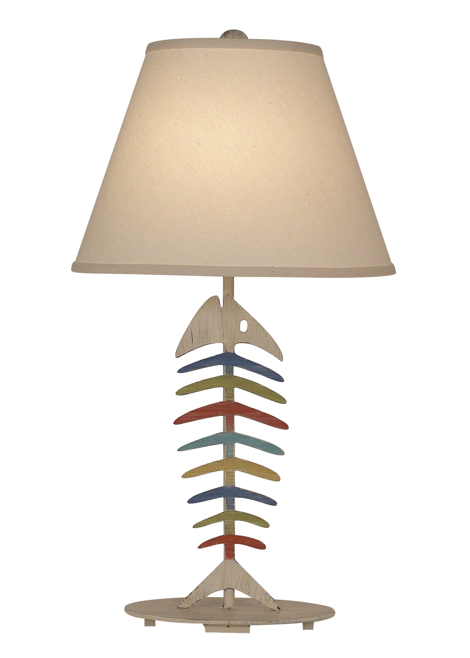 Made In the USA | Cottage/Fun Color Stripe Table Lamp