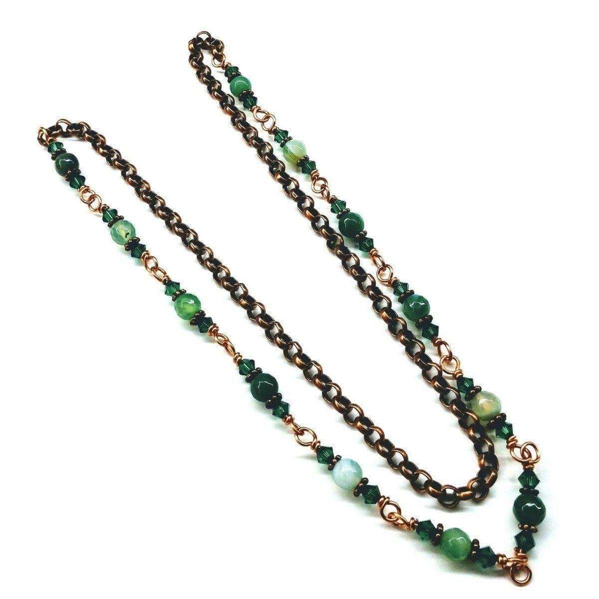 Made In the USA | 24 Inches Emerald Agate Striped Gemstone Wire Wrapped ...