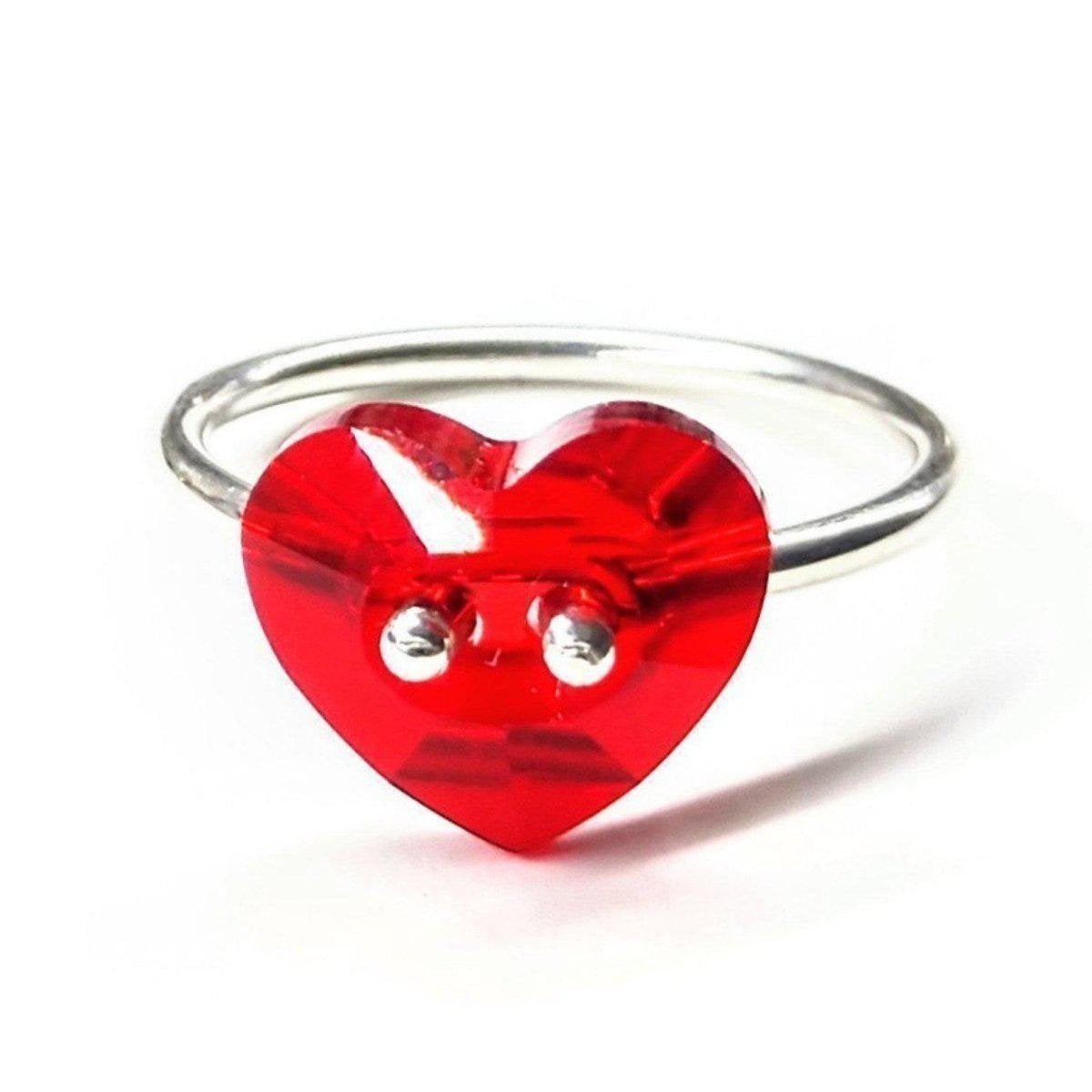 Made In the USA | I Love You Crystal Heart Bling Ring